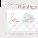 Watercolor Pink Flamingo Hand Painted Clipart Digital Print Nursery ...