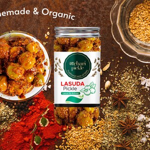 Home Made Lasode/lesua/ Gunda Pickle Achar 400gm Rajasthani Lasoda ...