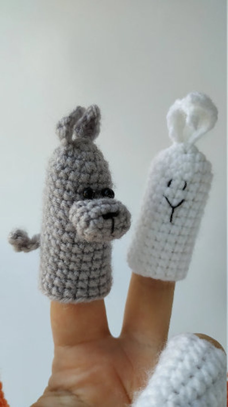 Finger Toys Crochet Pattern Finger Theater Bunny Animal - Etsy