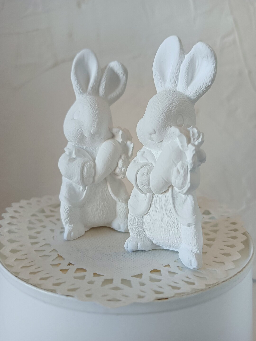Plaster Figurine Bunny Plaster Figurine Rabbit Small Figurine for ...