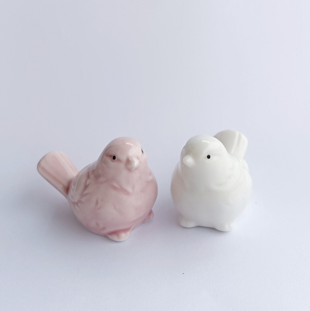 Bird Ceramic Figurine Set 2 Tiny Bird Figurine Ceramic Small - Etsy