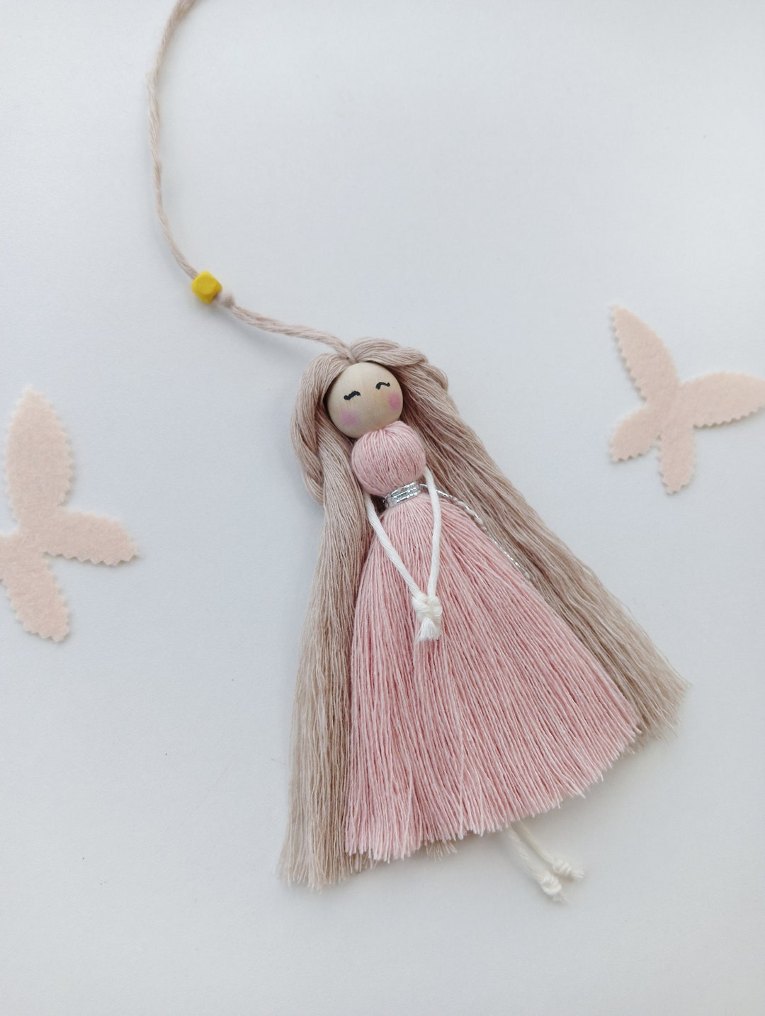 Macrame Doll Hanging Wall Decor Macrame Baby Mobiles Macrame Rainbow ...