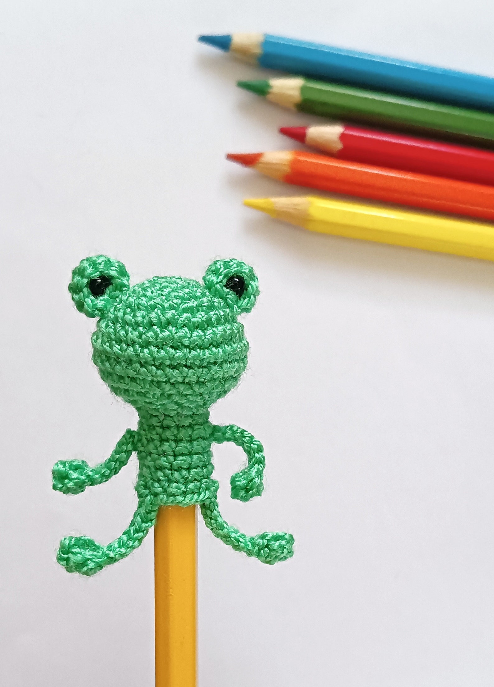 Pencil Topper Crochet Pattern Frog Amigurumi Pen Topper - Etsy