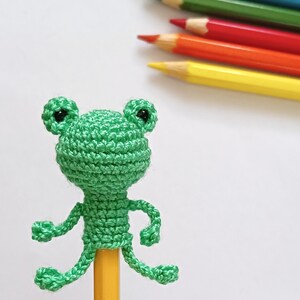 Pencil Topper Crochet Pattern Frog Amigurumi Pen Topper Pattern Mini ...