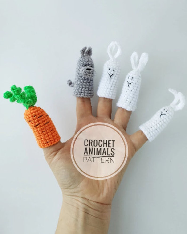 Finger Toys Crochet Pattern Finger Theater Bunny Animal - Etsy