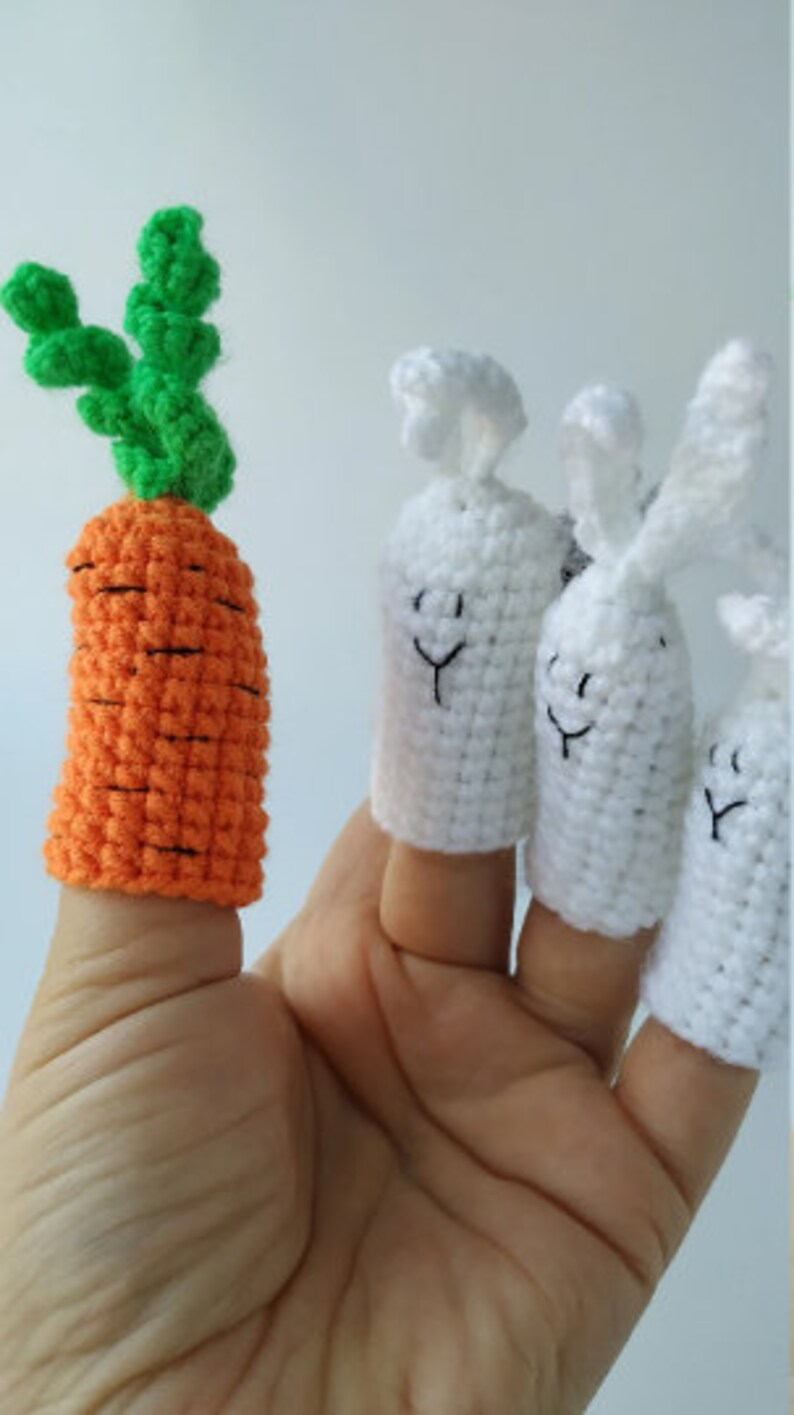 Finger Toys Crochet Pattern Finger Theater Bunny Animal - Etsy