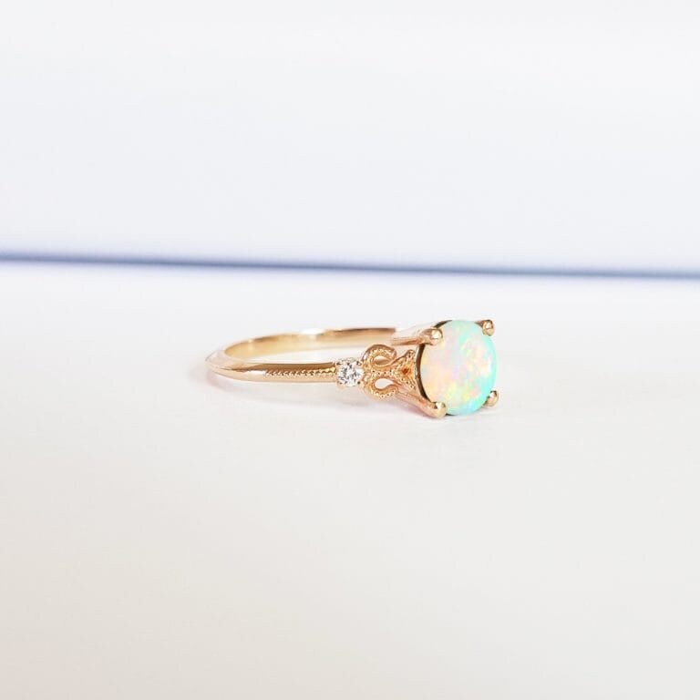 Natural Opal Ring, 925 Sterling Silver Opal Ring, Promise Ring, Fire ...