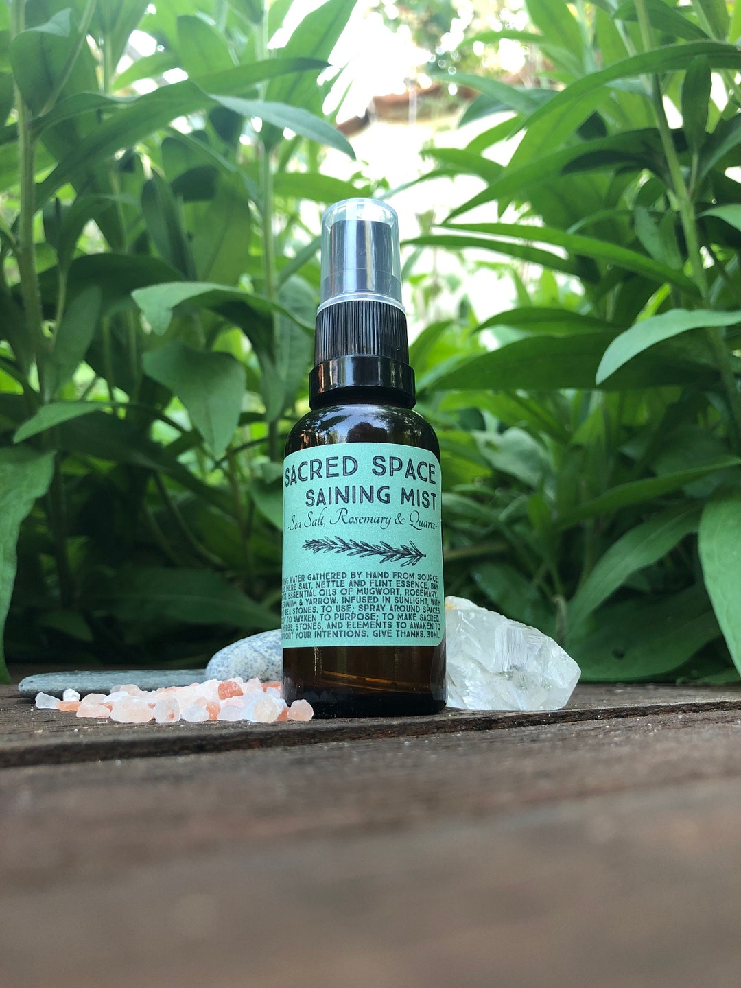 Sacred Space Saining Mist With Sea Salt, Rosemary & Quartz - Etsy