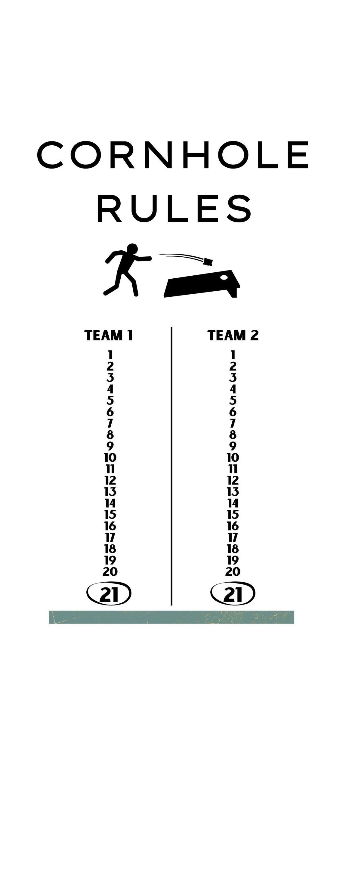 Bean Bag Toss/cornhole Sign - Printable -INSTANT DOWNLOAD - Rules and ...