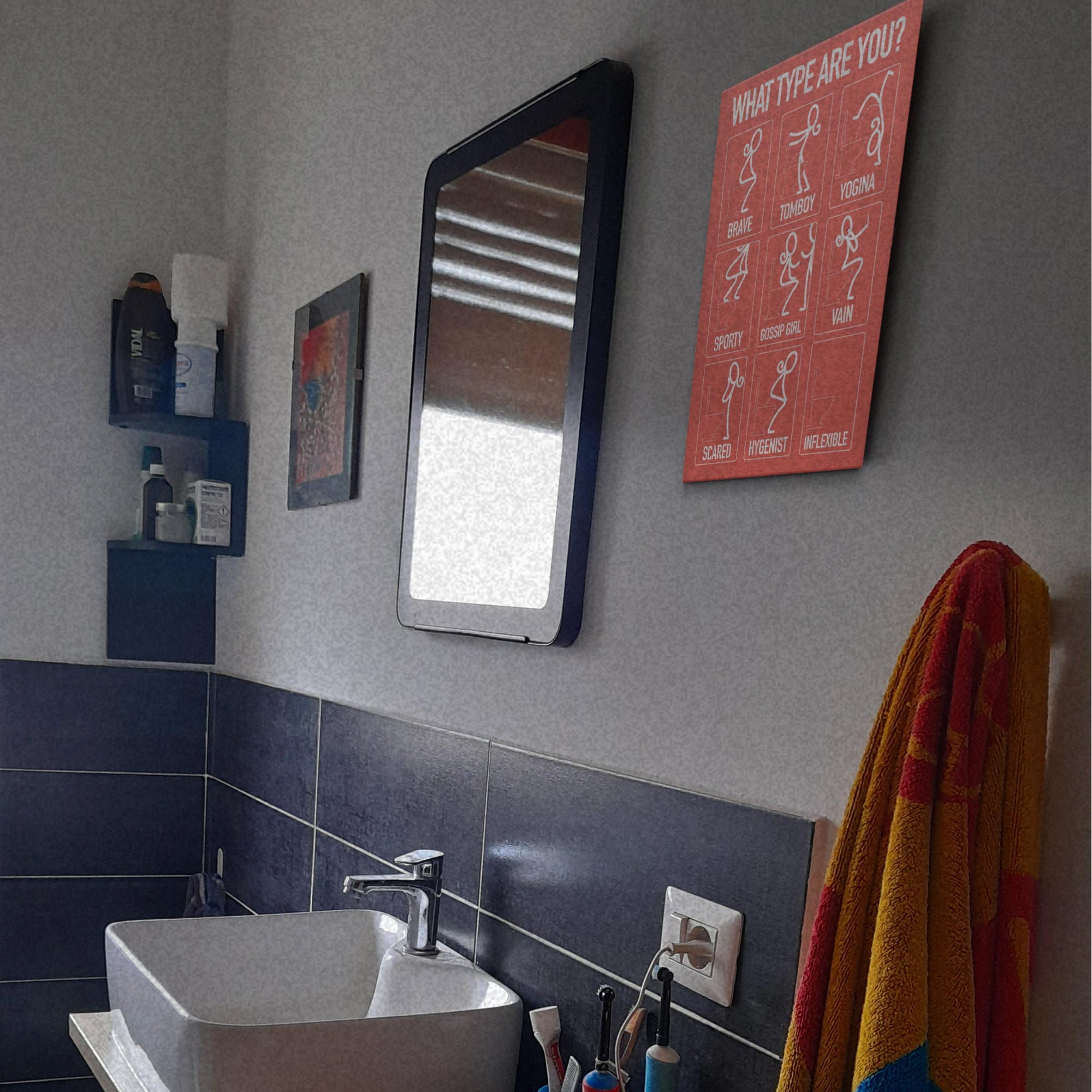 Set of 2 Funny Toilet Poster. Male Female Infographic Printable Gift ...