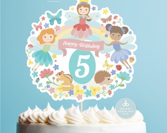 FAIRY CAKE TOPPER; Fairy Cake Decorations; Girl Birthday Party Decor ...