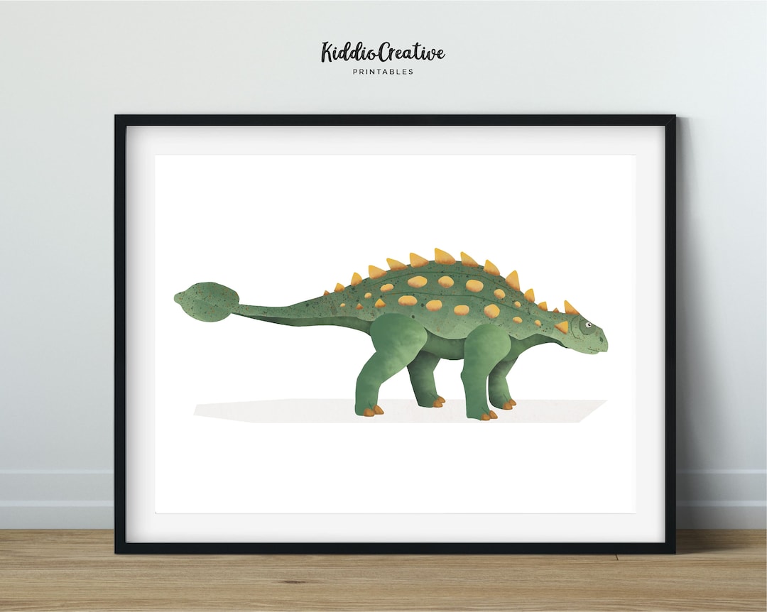 Dinosaur Ankylosaurus Digital Print Kids Dinosaur Wall Art Toddler Room ...