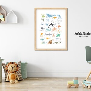 Ocean Animals Alphabet; Children's Ocean ABC Poster; Kids Room Decor ...