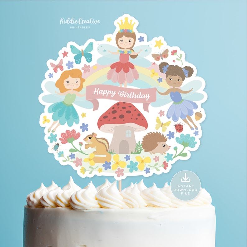 FAIRY CAKE TOPPER; Fairy Cake Decorations; Girl Birthday Party Decor ...