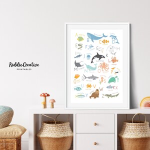 Ocean Animals Alphabet; Children's Ocean ABC Poster; Kids Room Decor ...