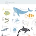 Ocean Animals Alphabet and Numbers Print Set Nursery Wall Art Kid's ...