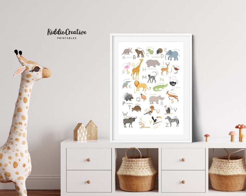 Safari Animal Alphabet Cute African Animals ABC Poster - Etsy