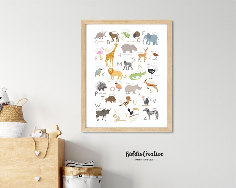 Safari Animal Alphabet Cute African Animals ABC Poster - Etsy