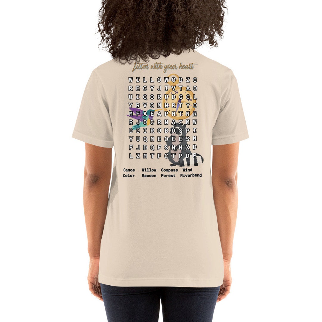 Colors of the Wind Disney's Pocahontas Disney Genie Word Search T-shirt ...