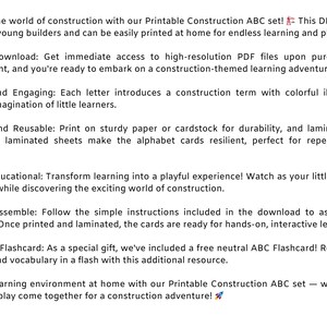 Abcs Construction Site PDF Download With a Matching Picture Game ...