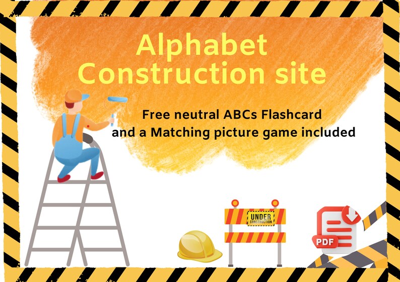 Abcs Construction Site PDF Download With a Matching Picture Game ...