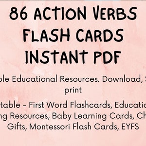 Montessori Flashcards, Printable - First Word Flashcards, Educational ...