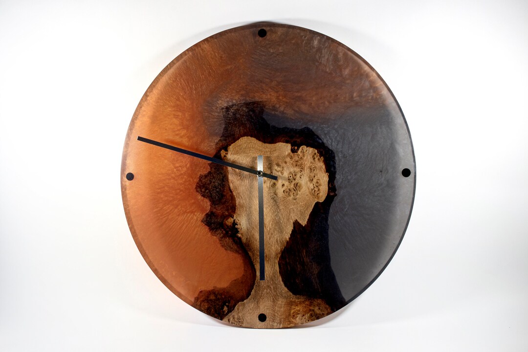 Minimalist Live Edge Wall Clock, Striking Clock, Oak Wood Clock ...