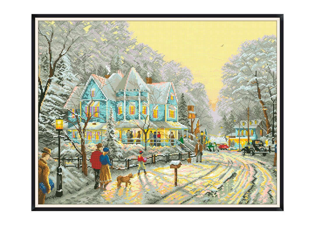 Christmas Cross Stitch Counted Pdf / Winter Landscape Evening Walk ...