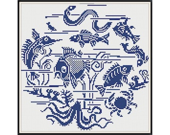 Cross Stitch Counted Pdf / Vintage Pattern / Monochrome 015 / Digital ...