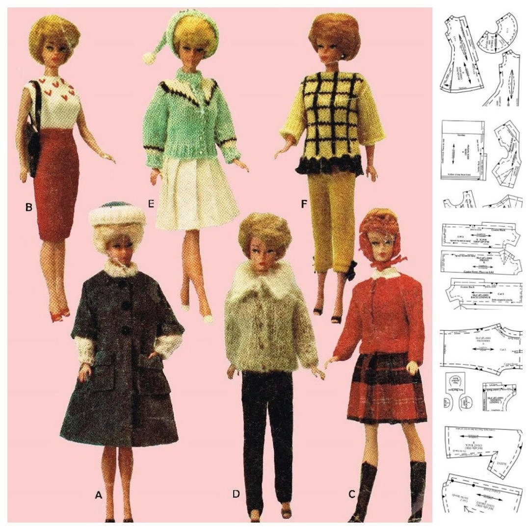 PDF Vintage Barbie Sewing and Knitting Pattern Wardrobe - Etsy