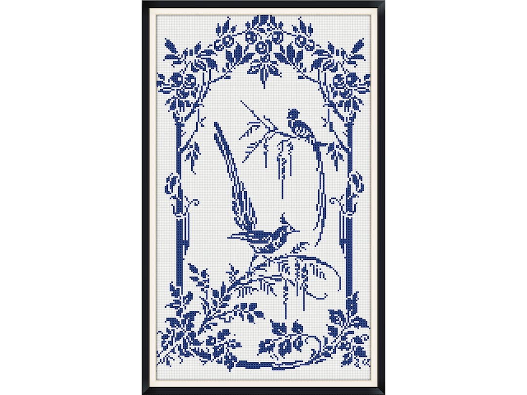 Cross Stitch Counted Pdf / Vintage Pattern / Monochrome 006 / Digital ...