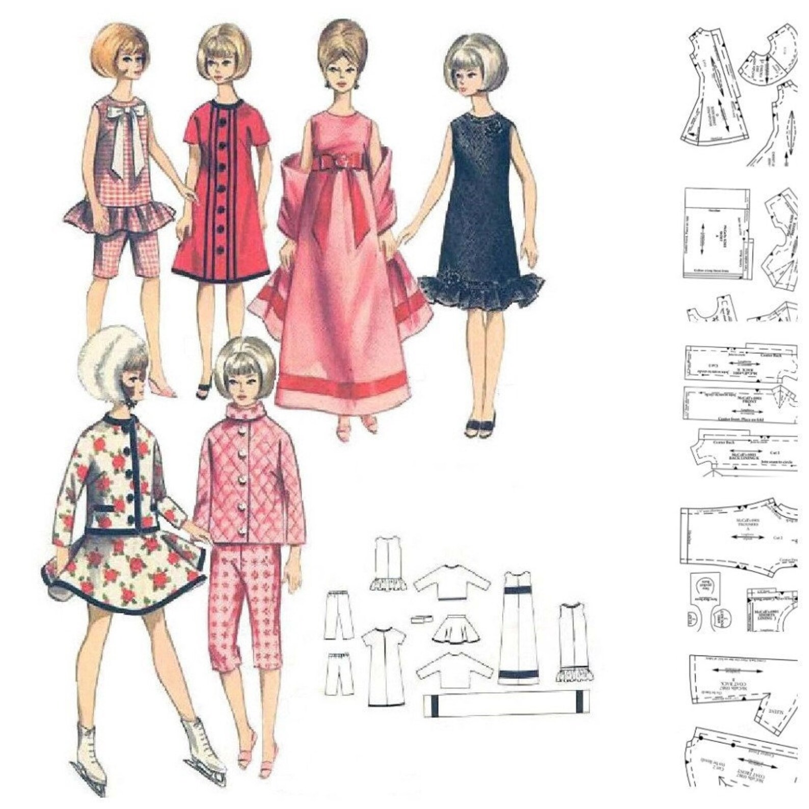 PDF Vintage Barbie Sewing Pattern Wardrobe Clothes for Dolls - Etsy