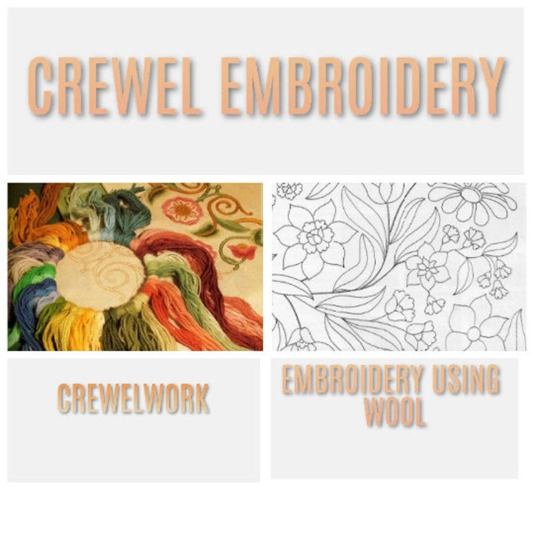 Embroidery Pattern Crewel Vintage Pattern Pdf - Etsy