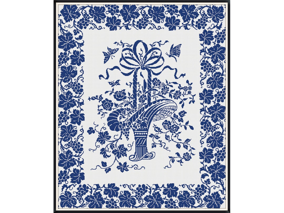 Cross Stitch Counted Pdf / Vintage Pattern / Monochrome 017 / Digital ...