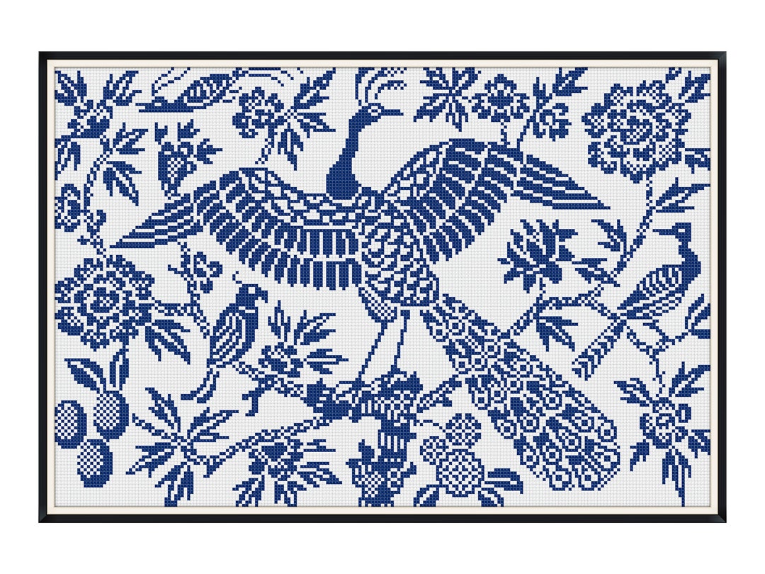 Cross Stitch Counted Pdf / Vintage Pattern / Monochrome 007 / Digital ...