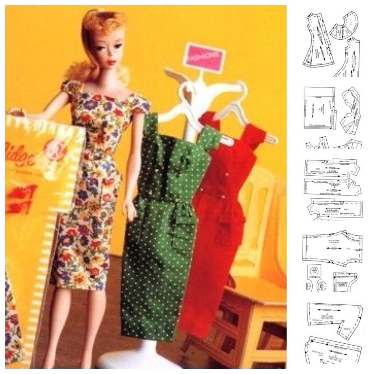 PDF Vintage Barbie Sewing Pattern Wardrobe Clothes for Dolls - Etsy