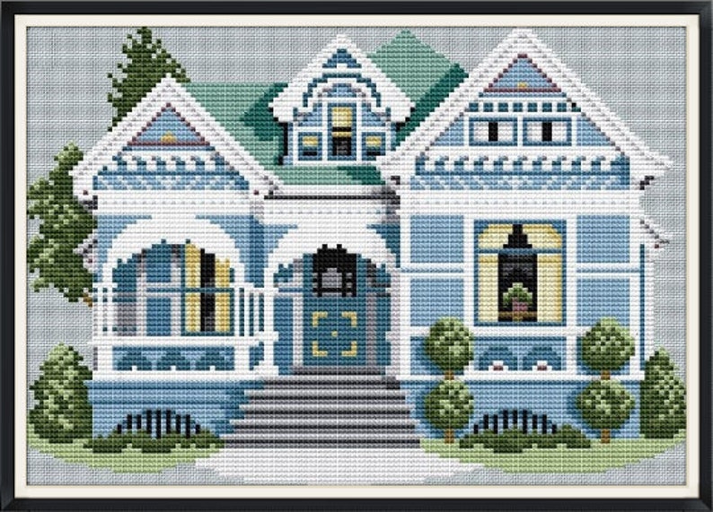 Cross Stitch Counted Pdf / Vintage Pattern / House 025 / - Etsy