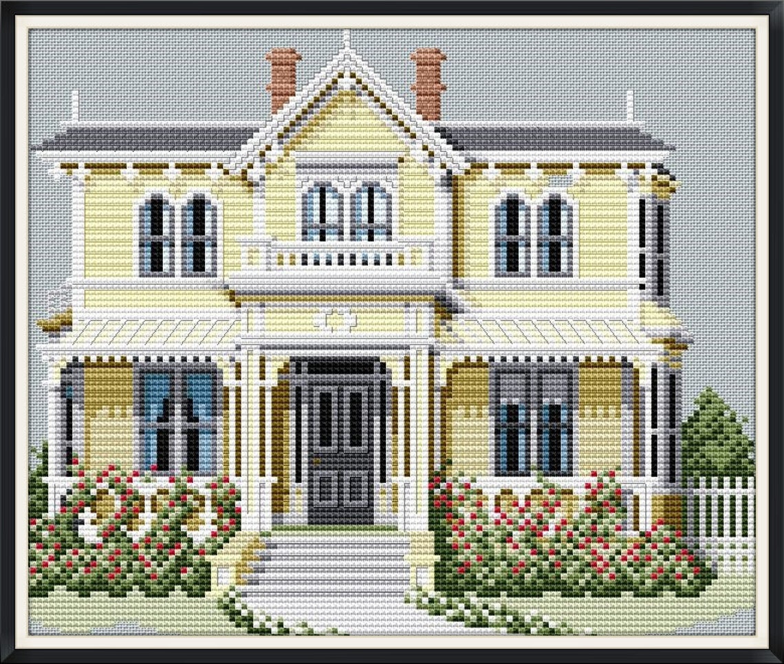 Cross Stitch Counted Pdf / Vintage Pattern / House 052 / - Etsy