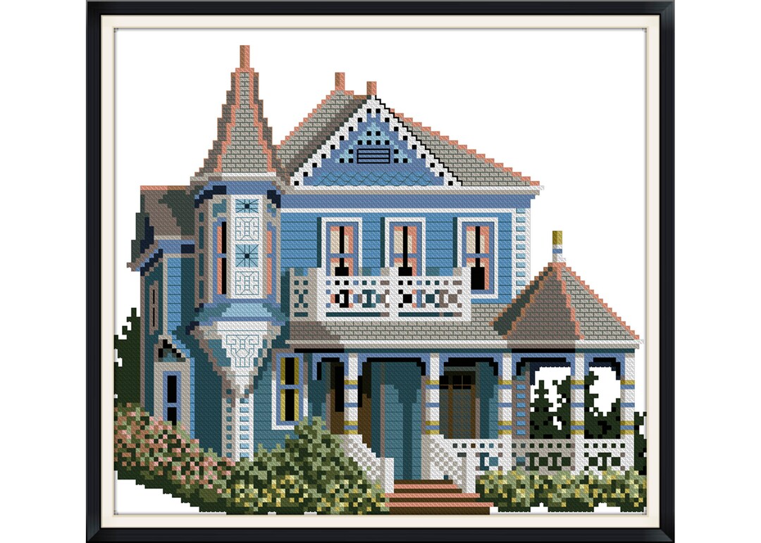 House 054 / Cross Stitch PDF Pattern / Digital Cross Stitch Chart - Etsy