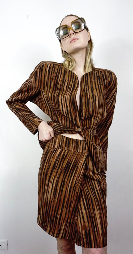 1980s Thierry Mugler Animal Print 2-piece Skirt Suit Size Medium - Etsy