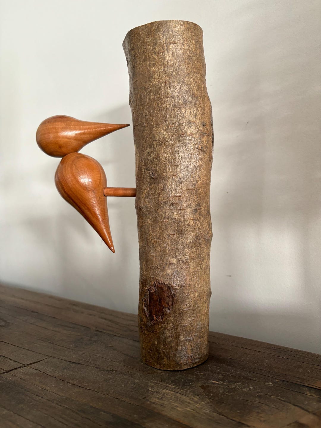 Wood Turned Woodpecker on a Log - Etsy