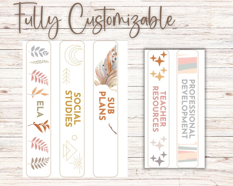 Boho Binder Covers | Teacher Binder Covers | Boho Rainbow Binder Covers ...