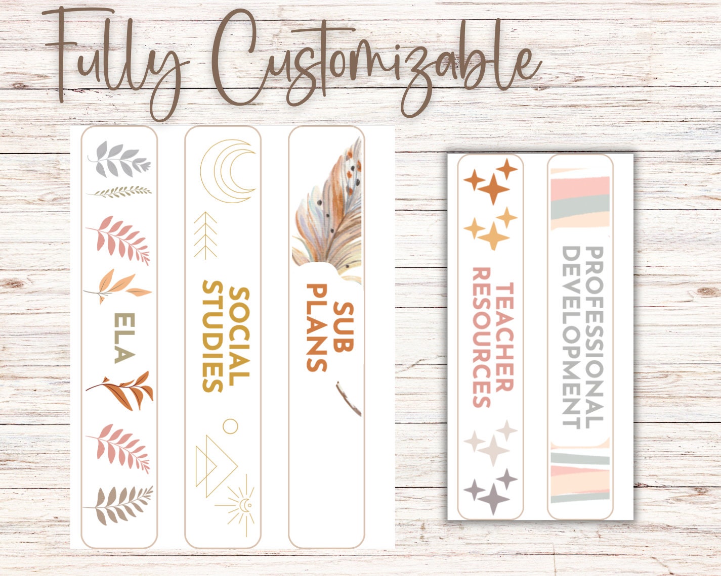 Boho Binder Covers | Teacher Binder Covers | Boho Rainbow Binder Covers ...