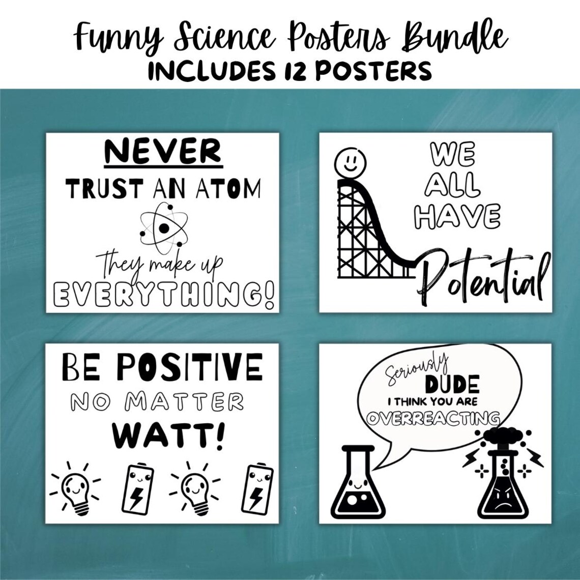 Funny Science Posters| Science Bulletin Board Sign| Science Classroom ...