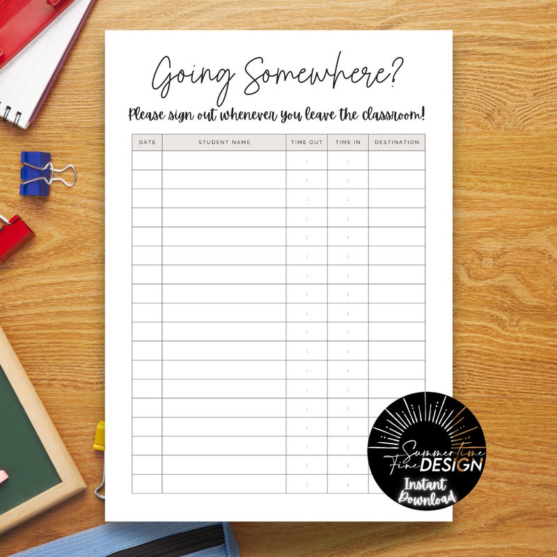 Parent Sign Out Sheet - Etsy