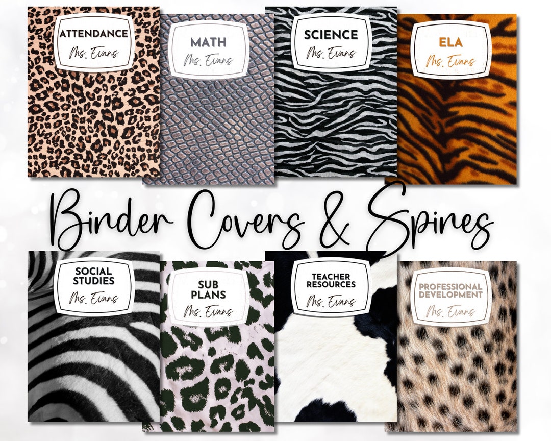 Animal Print Binder Covers | Teacher Binder Covers Organization ...