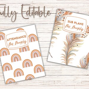 Boho Binder Covers | Teacher Binder Covers | Boho Rainbow Binder Covers ...