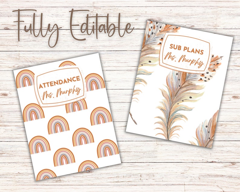 Boho Binder Covers | Teacher Binder Covers | Boho Rainbow Binder Covers ...