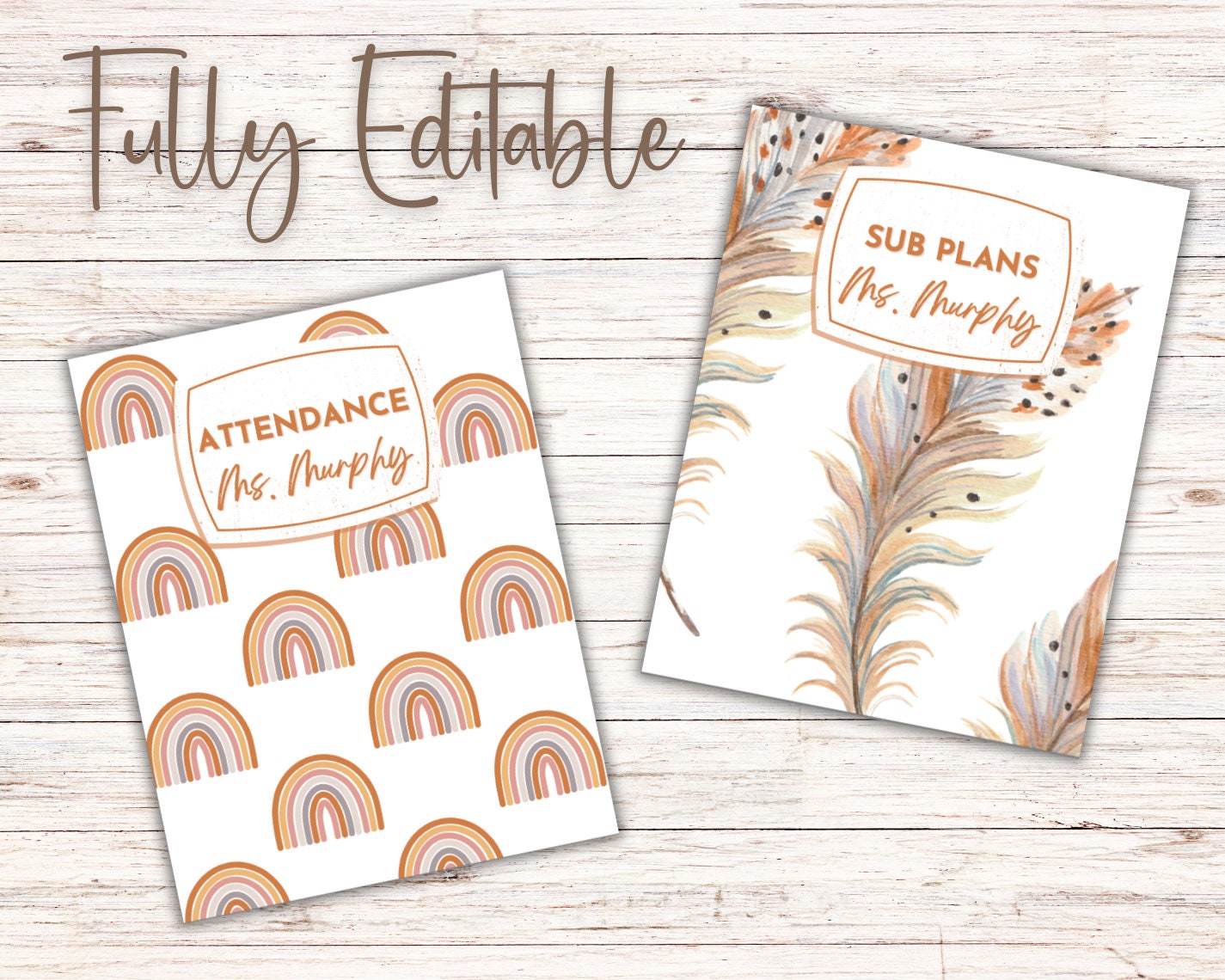 Boho Binder Covers Teacher Binder Covers Boho Rainbow Binder Covers ...