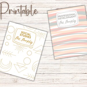 Boho Binder Covers | Teacher Binder Covers | Boho Rainbow Binder Covers ...